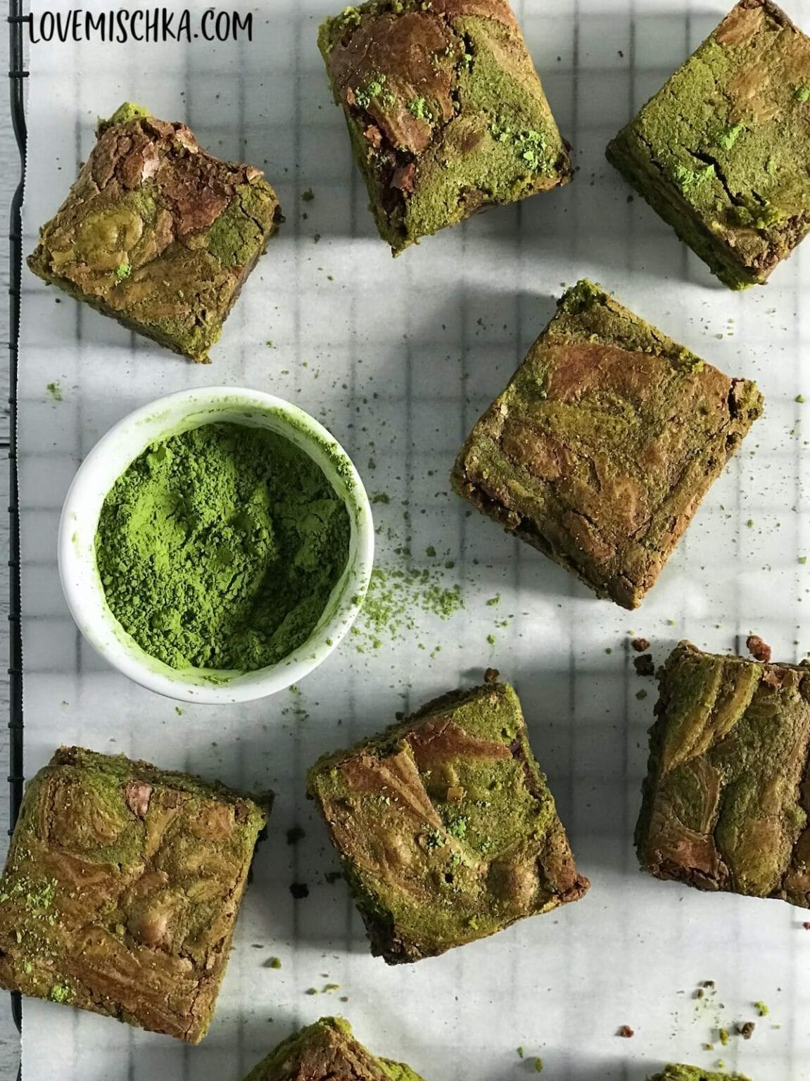 Matcha Brownie Recipe {without White Chocolate} - Love Mischka