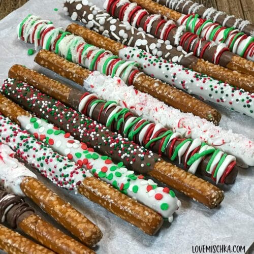Christmas Pretzel Rods Recipe - Love Mischka